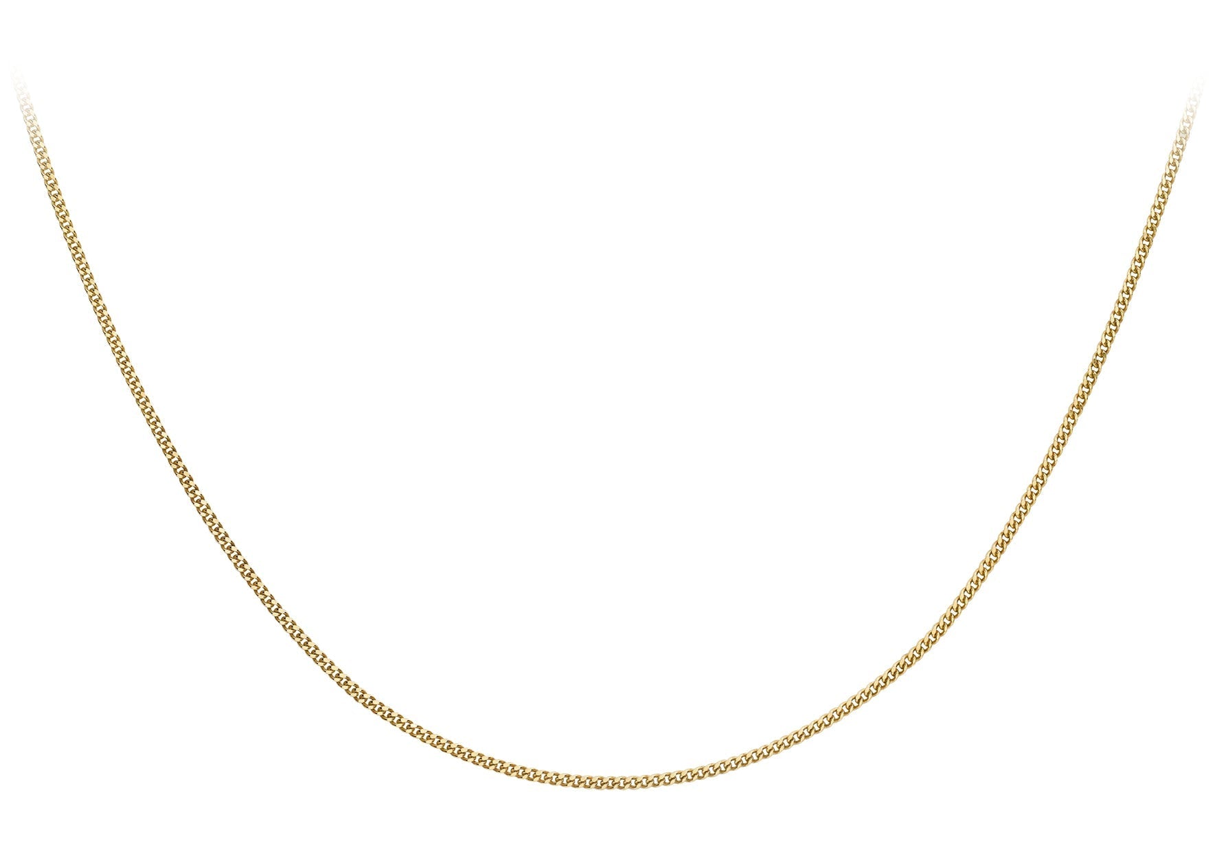 9K Yellow Gold 40 Diamond Cut Curb Chain 41cm | Dracakis Jewellers